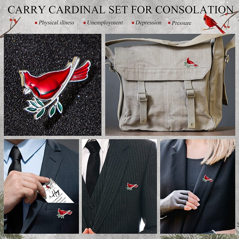 Cardinal, Cardinal Pin, Cardinal Memorial Pin, Cardinal Bereavement Pin ...