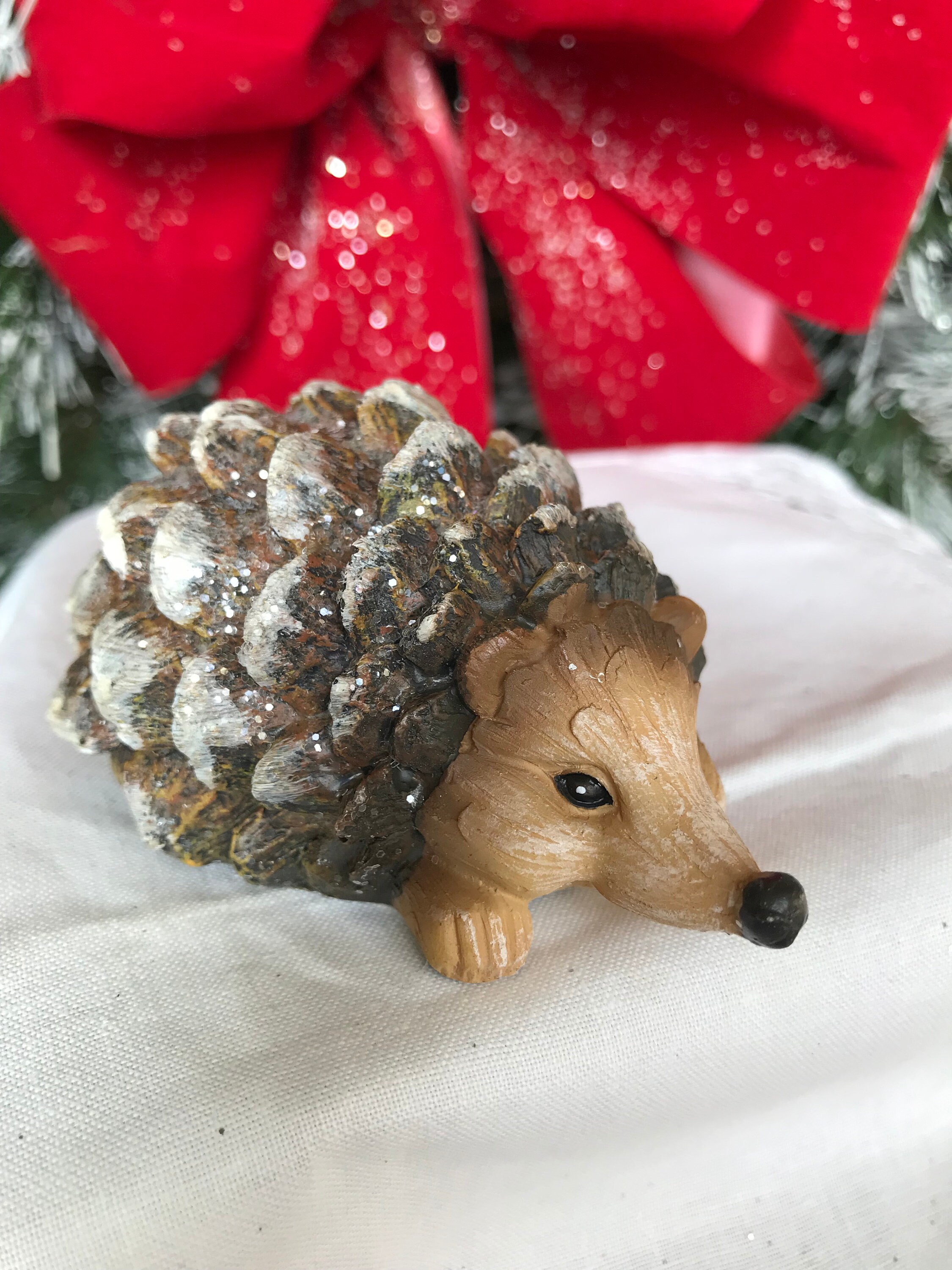 Small Hedgehog With Holiday Glitter / Hedgehog Figurine Assortment ...