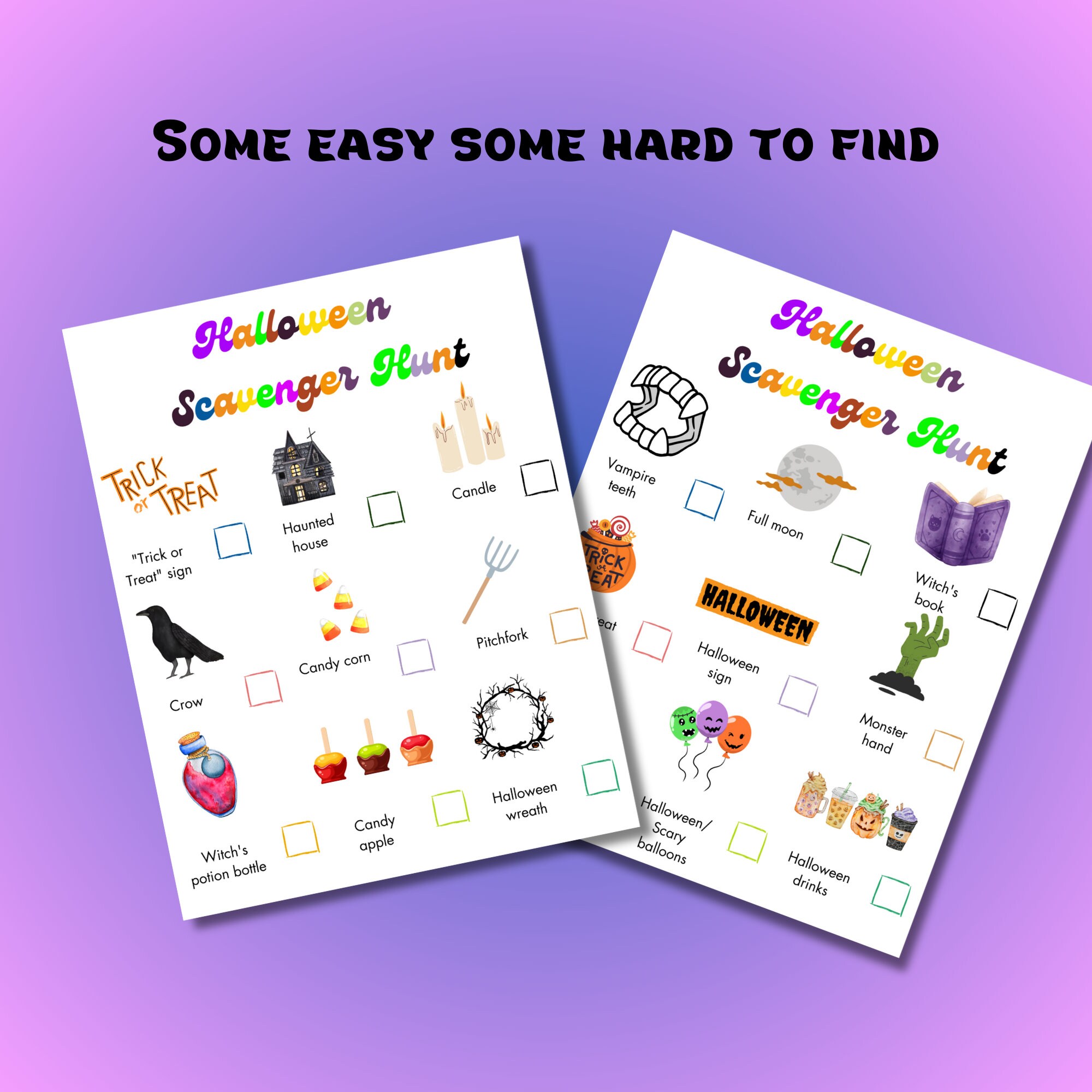 Spooky Halloween Scavenger Hunt Printable, Trick or Treat, Scavenger ...