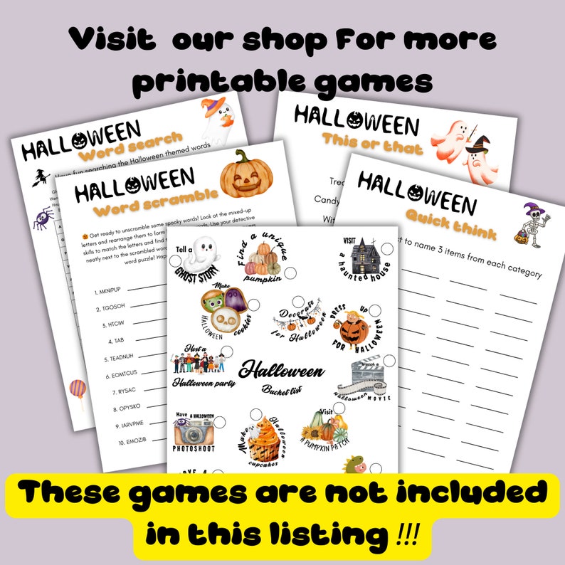 Halloween Trivia Game, Printable Game, Halloween Party Ideas, Printable ...