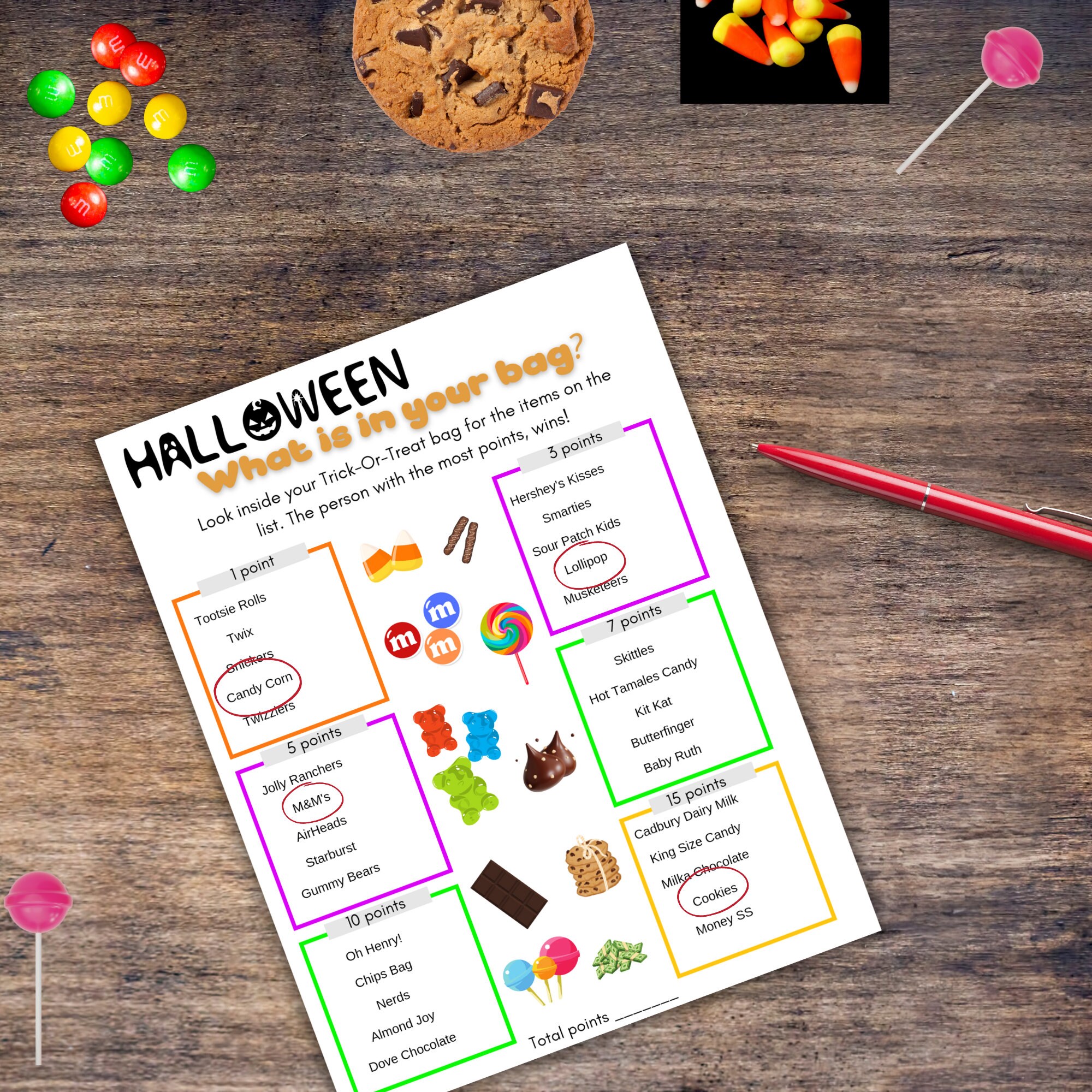 Halloween What's in Your Bag, Printable Game, Halloween Party Ideas ...