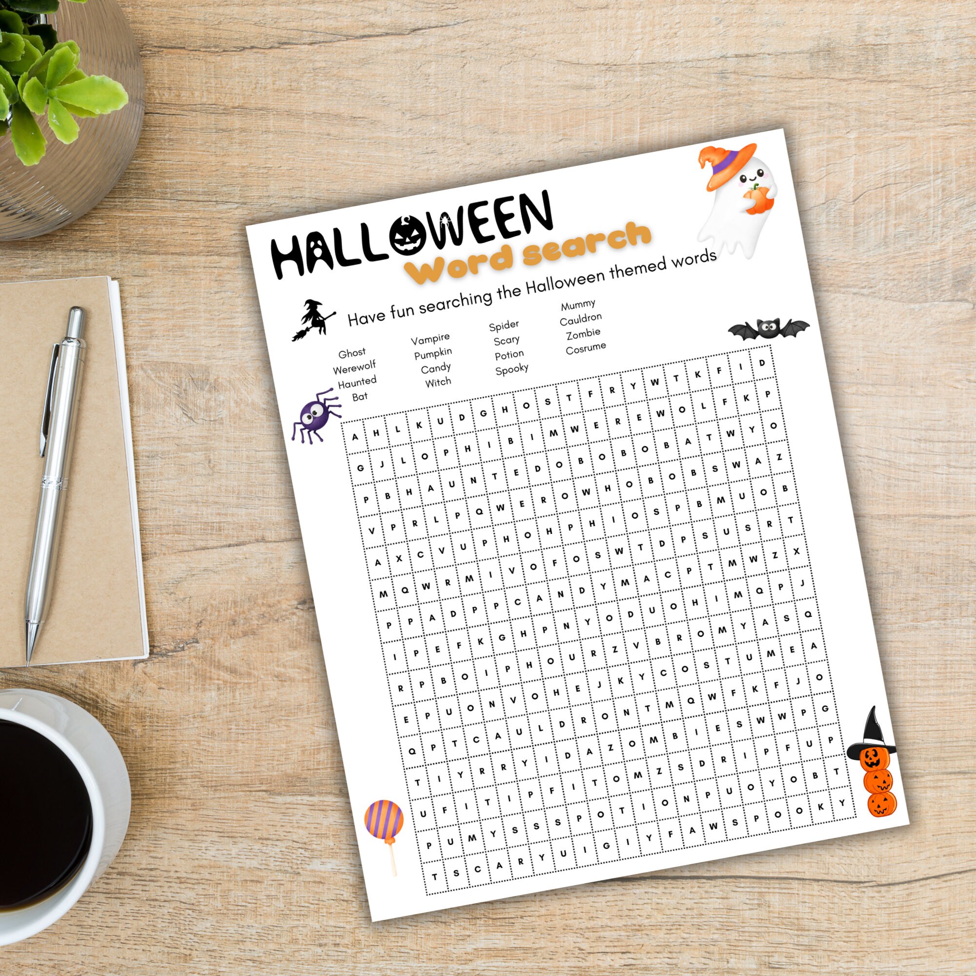 Halloween Word Search Activity Printable Party Game Word - Etsy