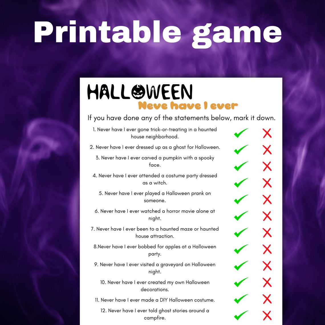 Never Have I Ever Halloween Game, Halloween Party Ideas, Halloween ...