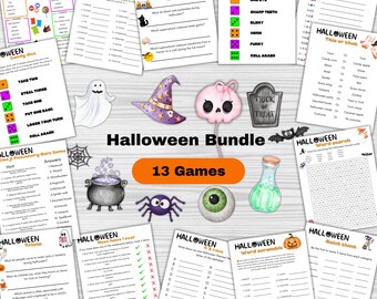 Halloween Printable 10 Game Bundle Halloween Party Games Halloween ...