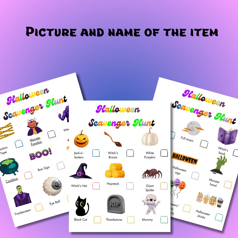 Spooky Halloween Scavenger Hunt Printable, Trick or Treat, Scavenger ...