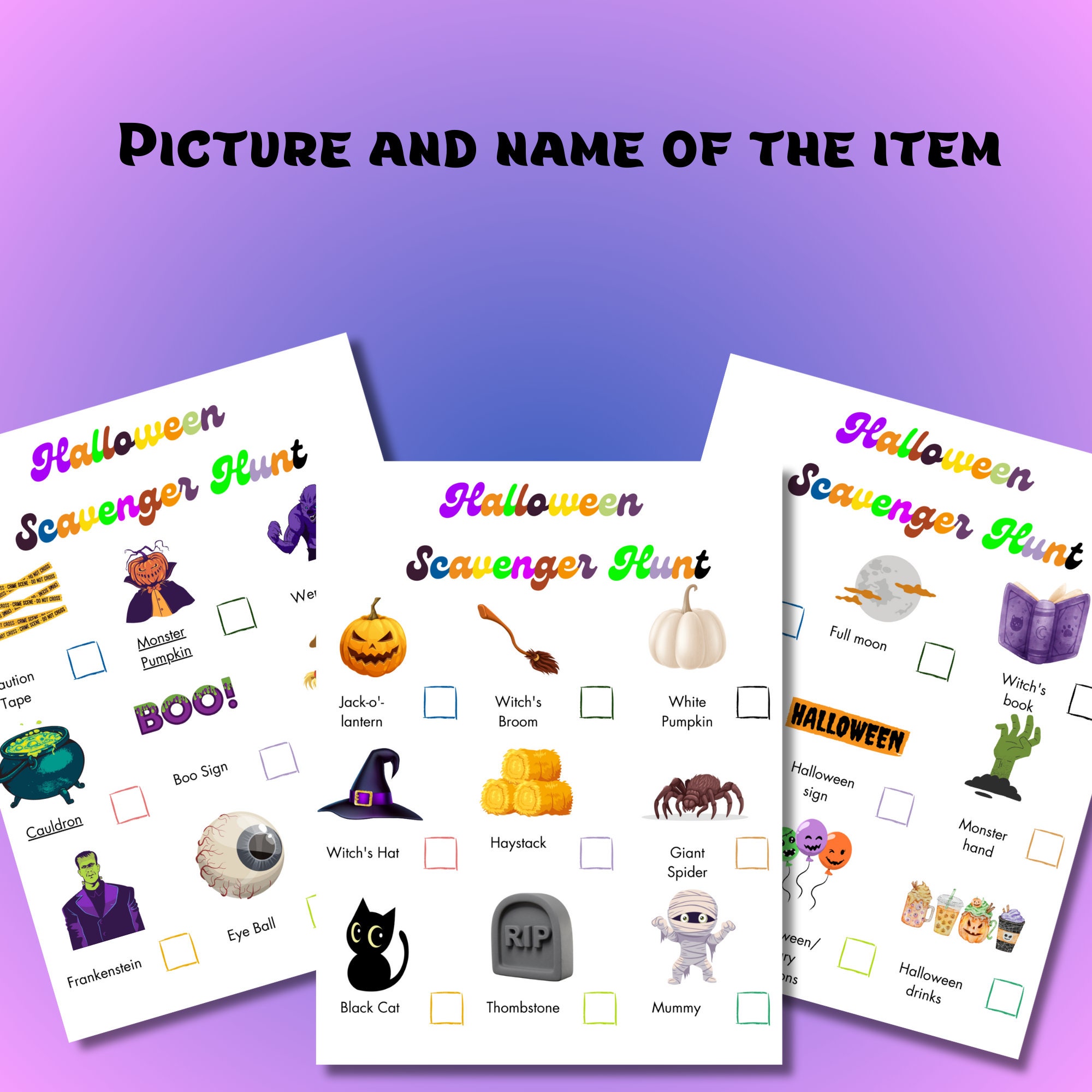 Spooky Halloween Scavenger Hunt Printable, Trick or Treat, Scavenger ...