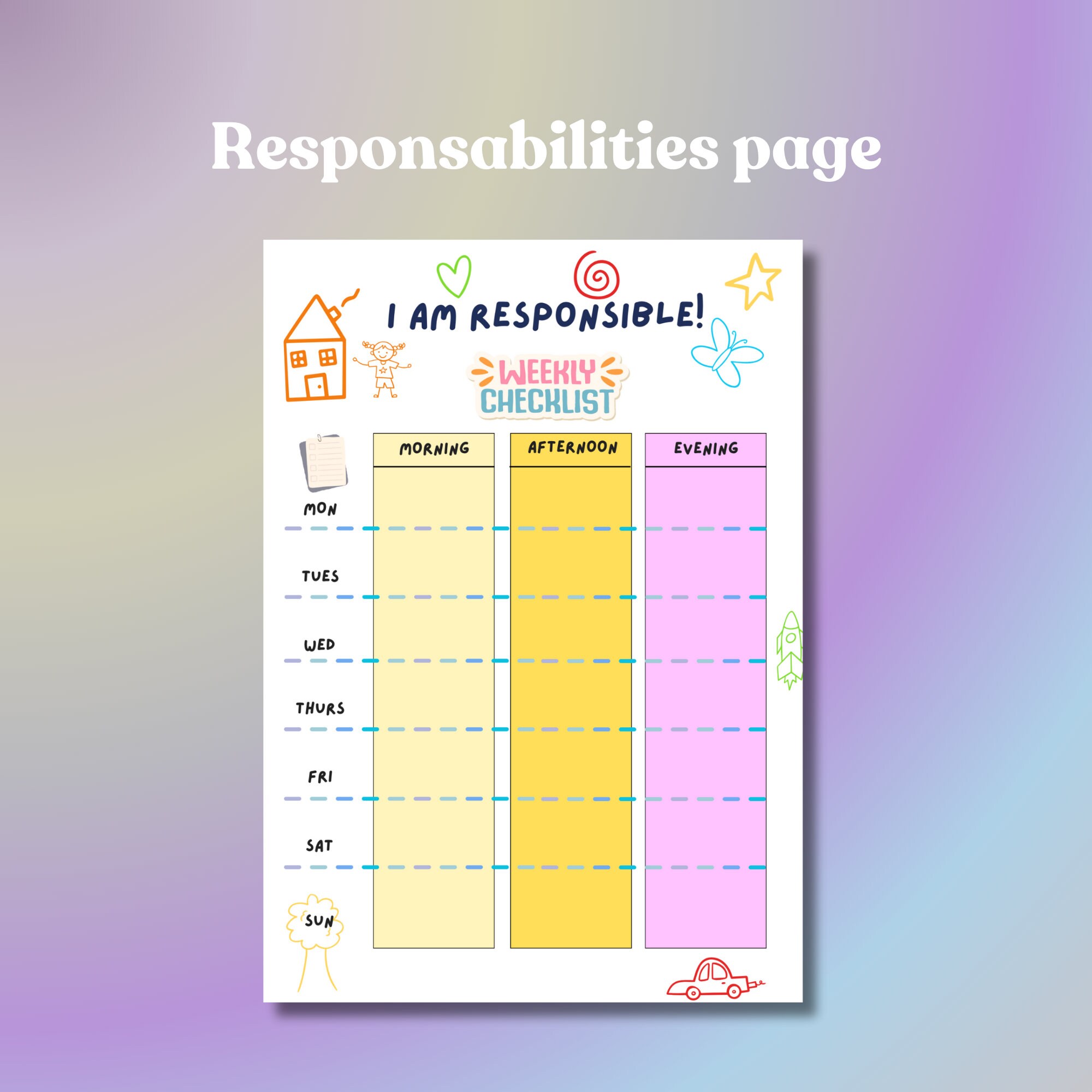Colorful and Fun Kids Planner Printable Perfect for Young Planners ...