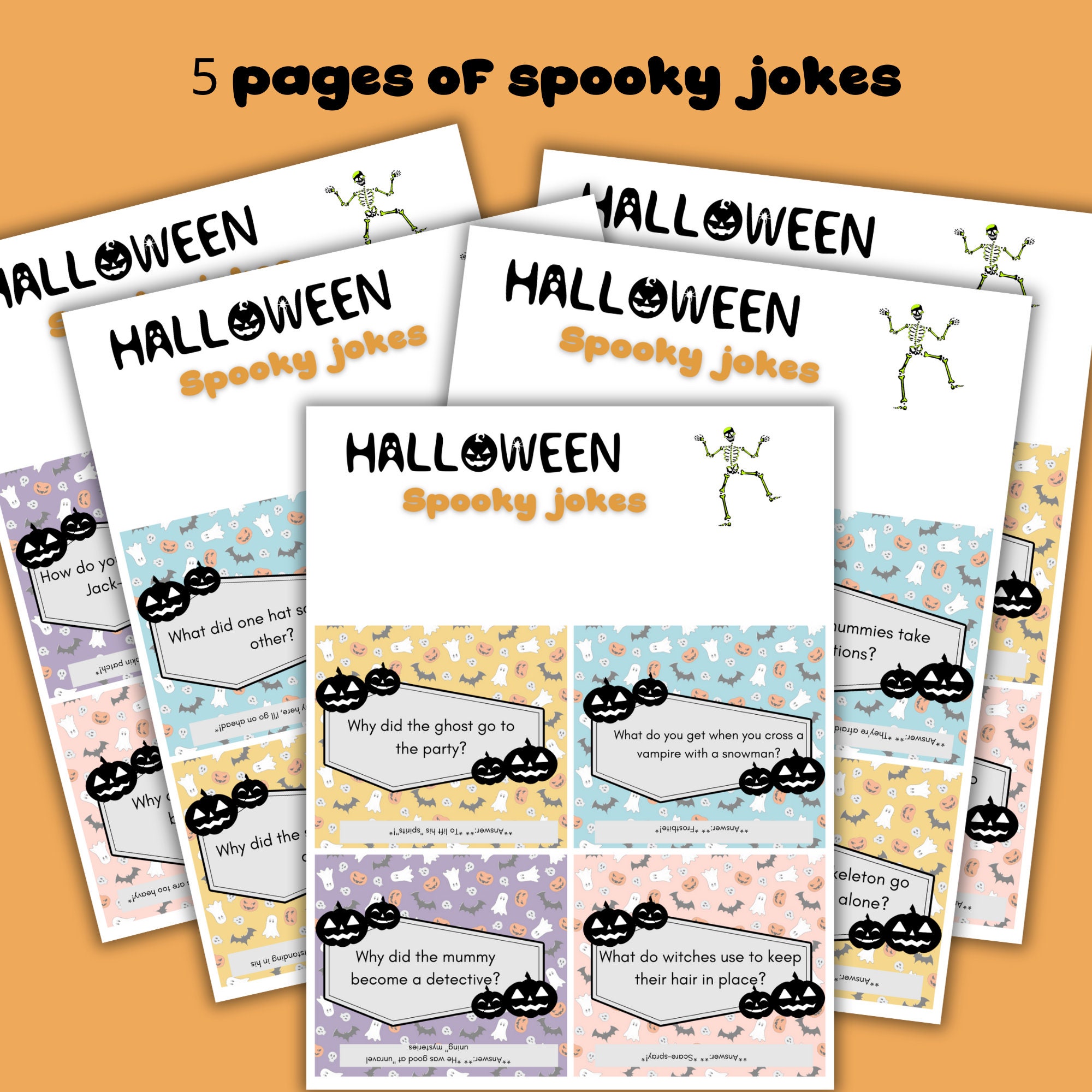 Halloween Spooky Jokes Halloween Jokes for Kids Printable - Etsy