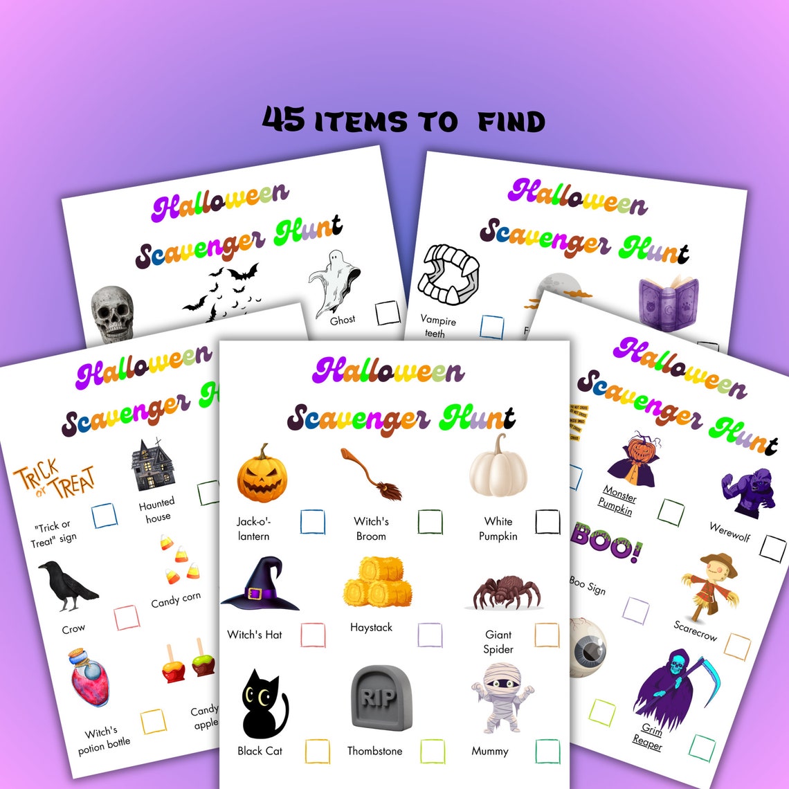 Spooky Halloween Scavenger Hunt Printable, Trick or Treat, Scavenger ...