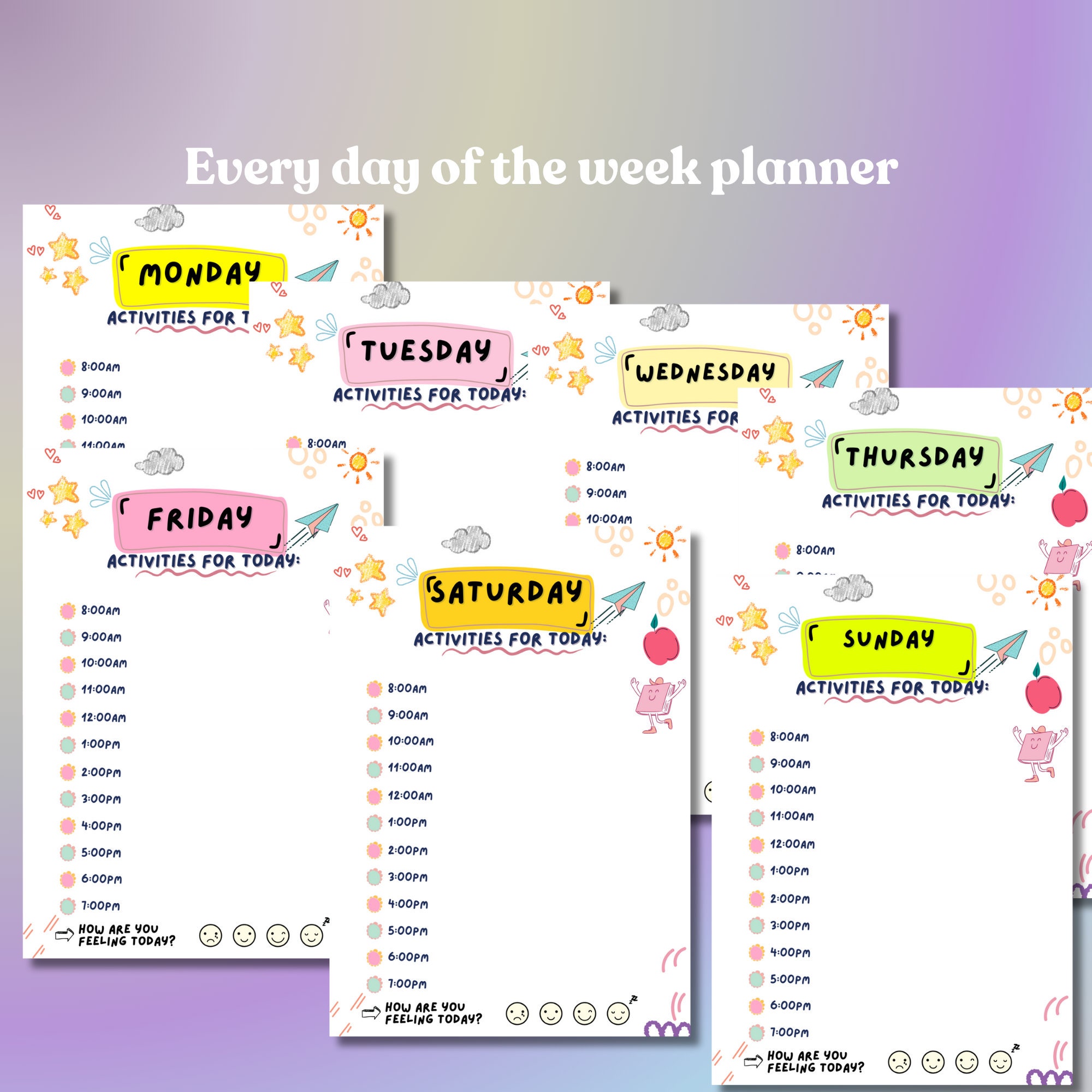 Colorful and Fun Kids Planner Printable Perfect for Young Planners ...
