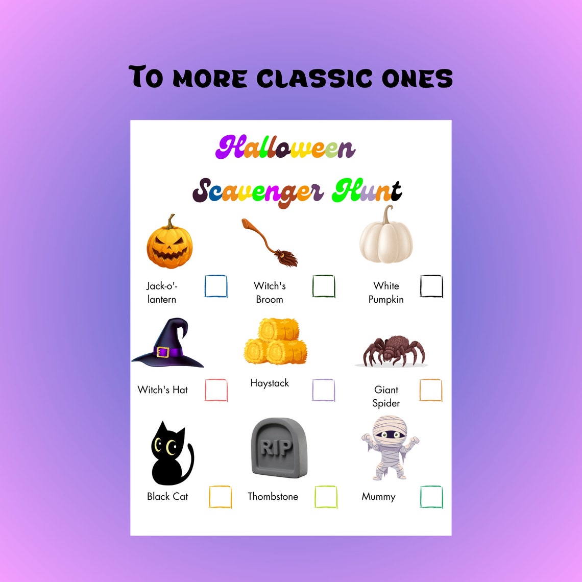 Spooky Halloween Scavenger Hunt Printable Trick or Treat - Etsy