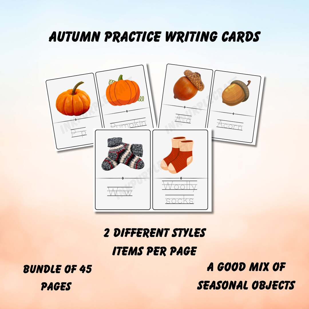 Handwriting Practice Sheets, Autumn Handwriting Practice Sheets ...