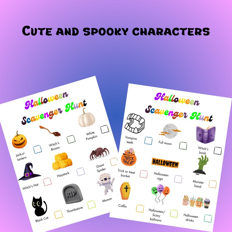 Spooky Halloween Scavenger Hunt Printable, Trick or Treat, Scavenger ...
