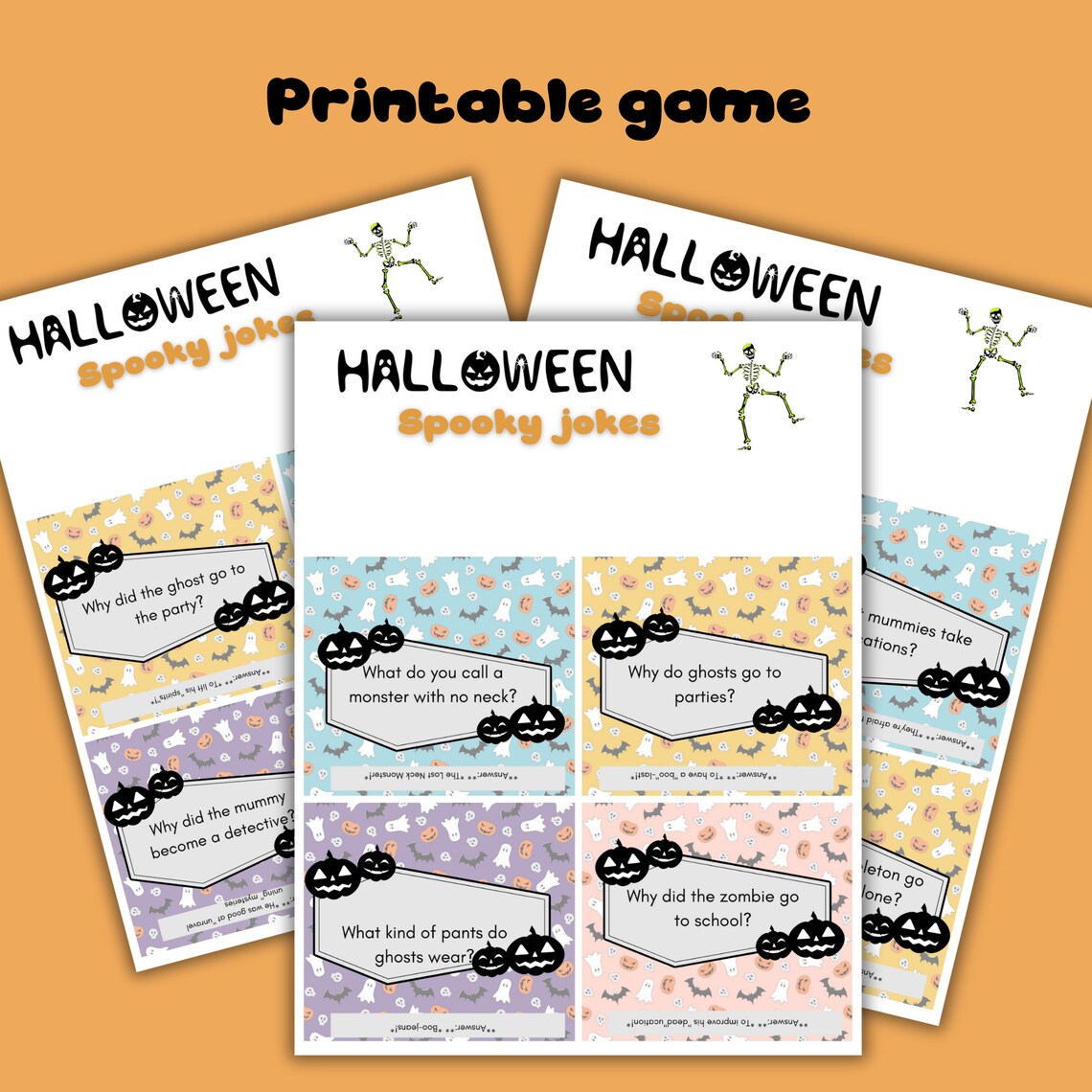 Halloween Spooky Jokes Halloween Jokes for Kids Printable - Etsy