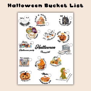 Spooky and Fun Halloween Printable Bucket List, Halloween Checklist ...
