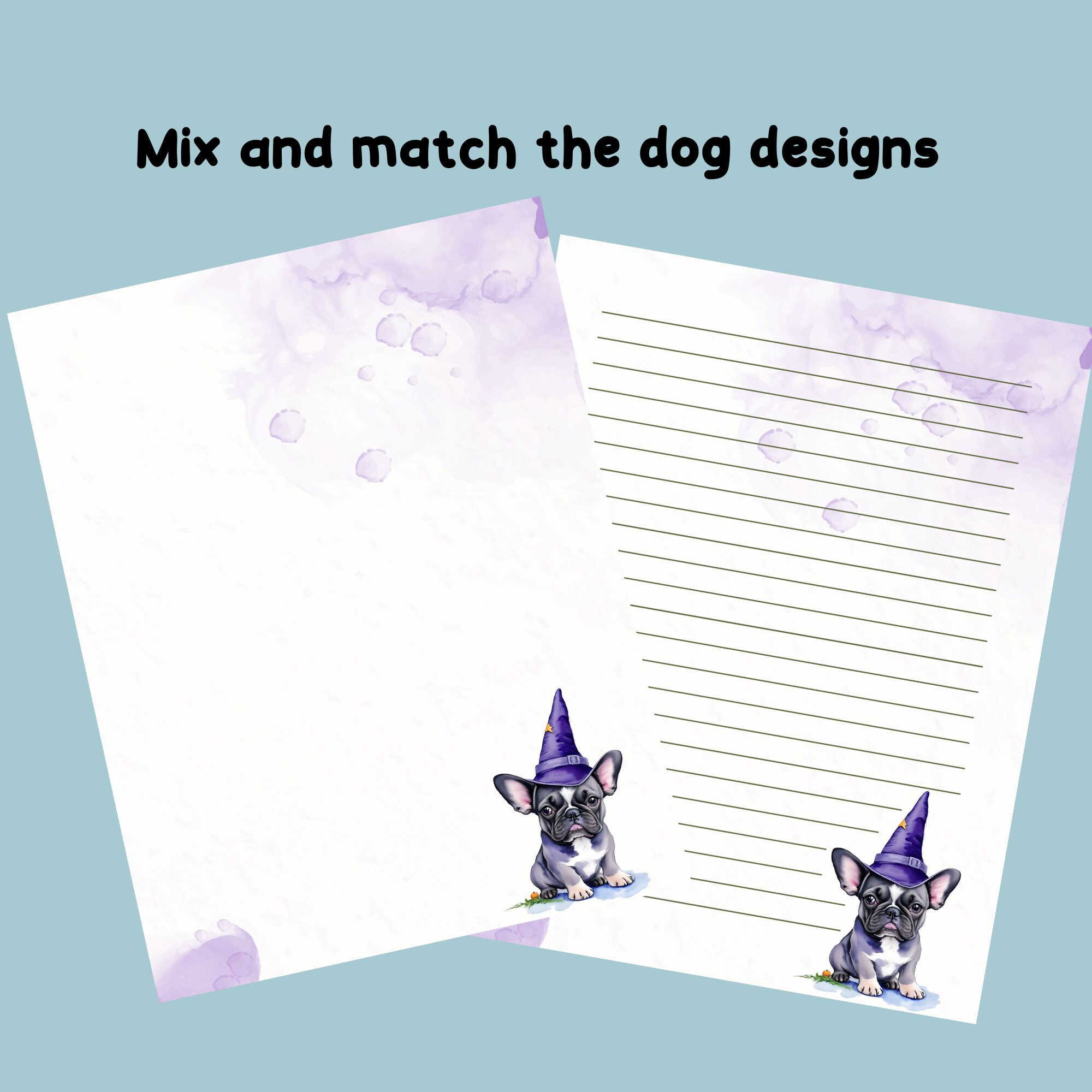 Dogs in Halloween Costume Printable Stationary Printable - Etsy