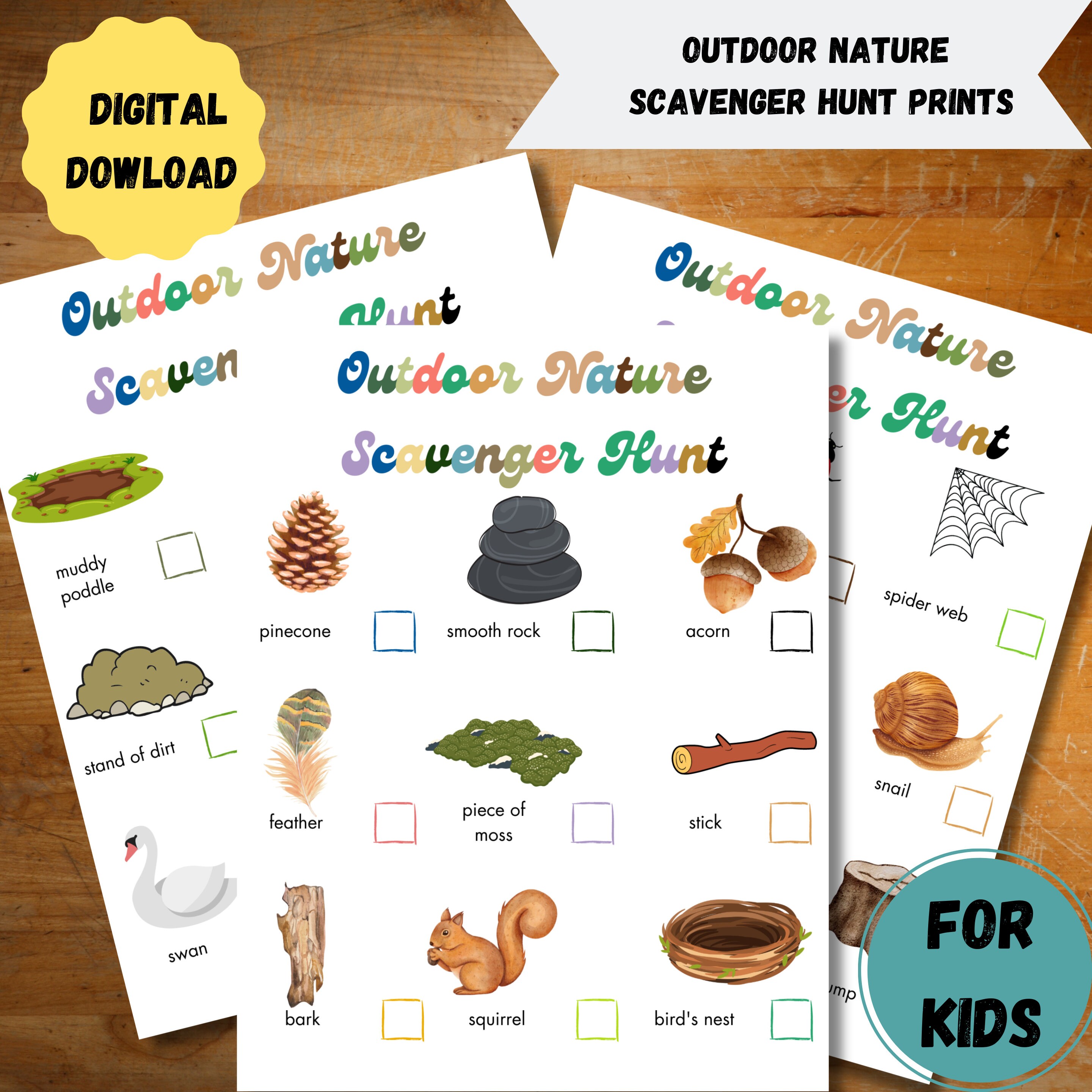 Printable Nature Scavenger Hunt Outdoor Scavenger Hunt Game Printable ...