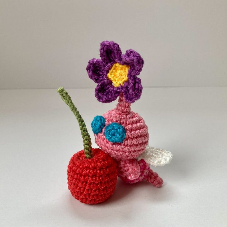 Pink Winged Pikmin With Cherry Crochet Pattern Amigurumi PDF - Etsy