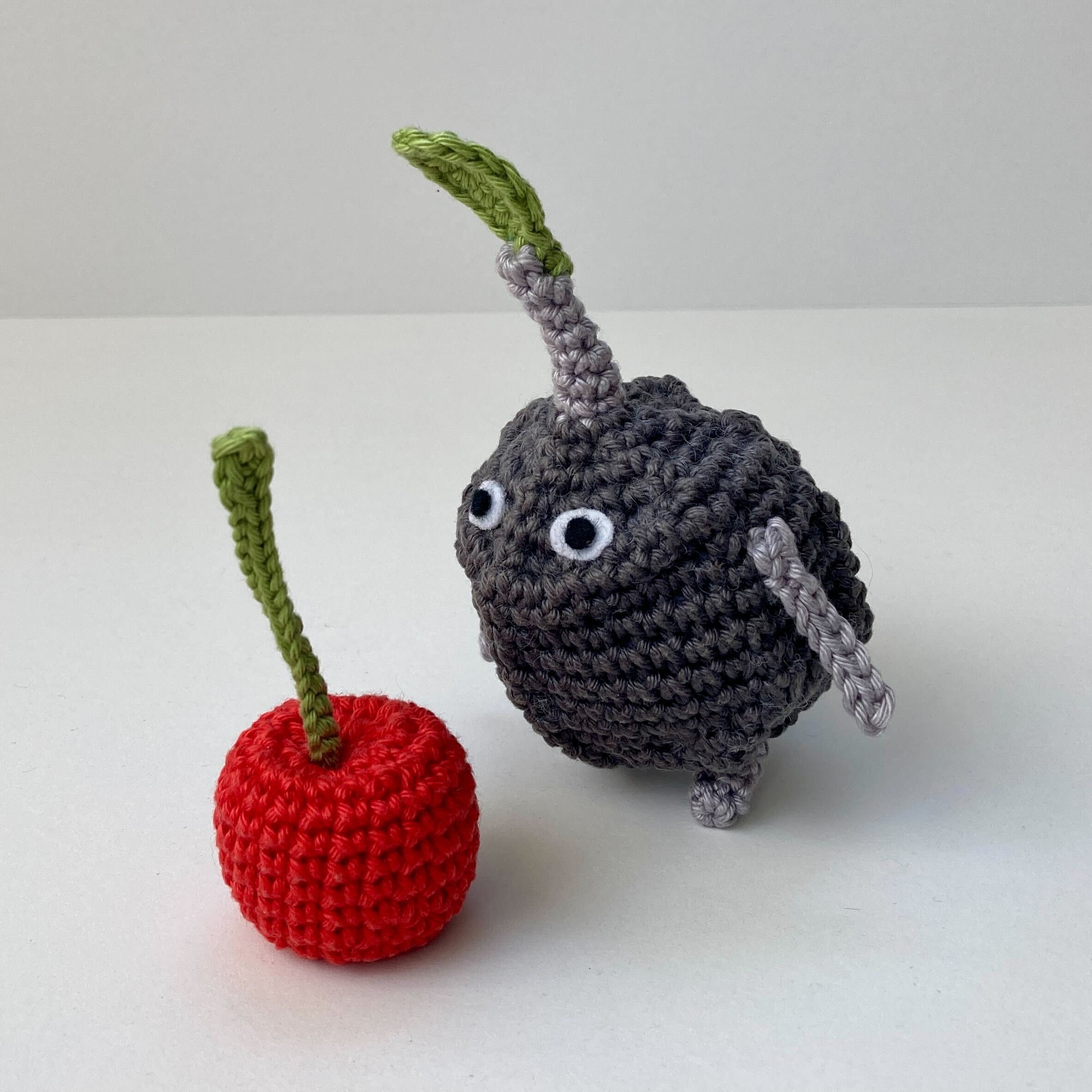 Rock Stone Grey Pikmin With Cherry Crochet Pattern Amigurumi PDF - Etsy