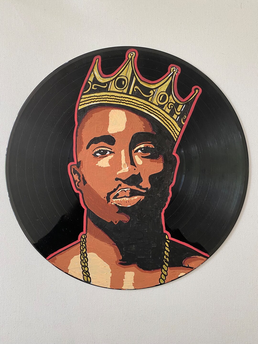 Tupac Shakur: Painting on Vinyl Record. - Etsy