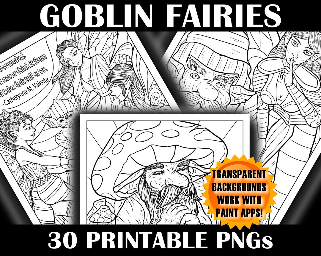 30 Goblin Fairy Coloring Pages Printable, Mythical Creatures Forest ...