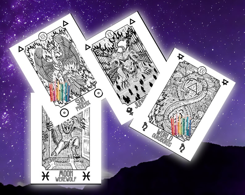 22 Tarot Coloring Pages Adults Major Arcana Coloring Pages - Etsy