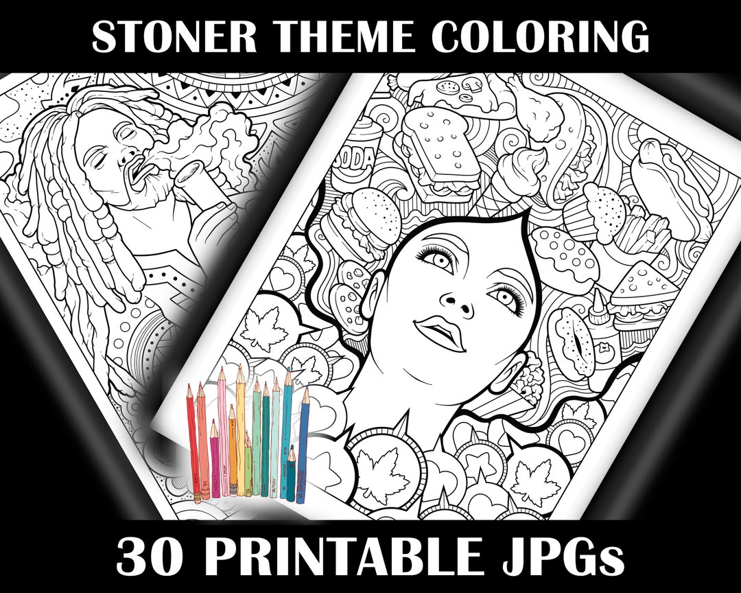 30 Stoner Coloring Pages Hippie High 420 Coloring Marijuana Coloring ...
