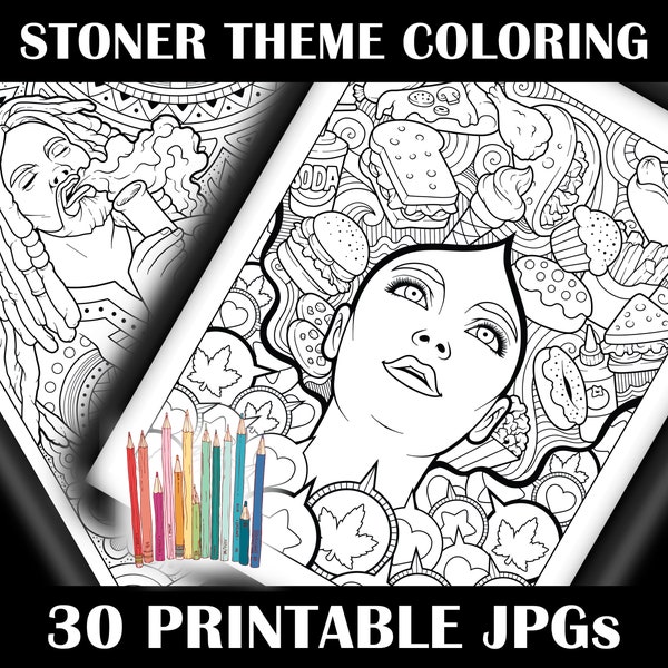 Marijuana Coloring - Etsy