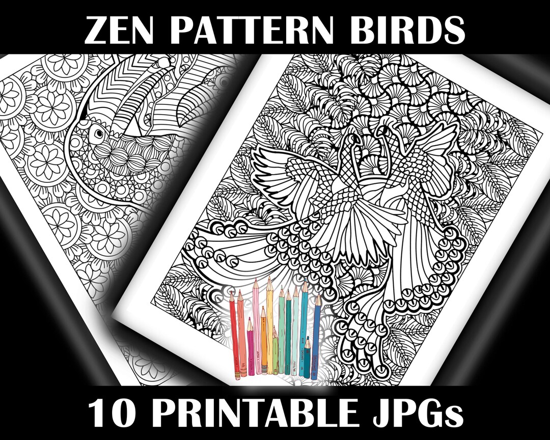 10 Zen Doodle Birds Coloring Pages - Floral and Plants Coloring Pages ...