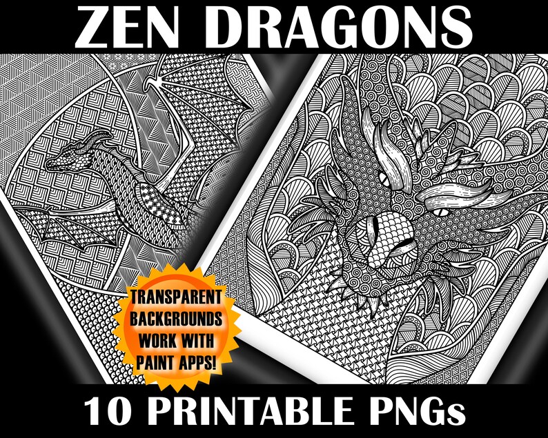 10 Zentangle Dragon Coloring Page, Dragon Zentangle Coloring Sheets ...
