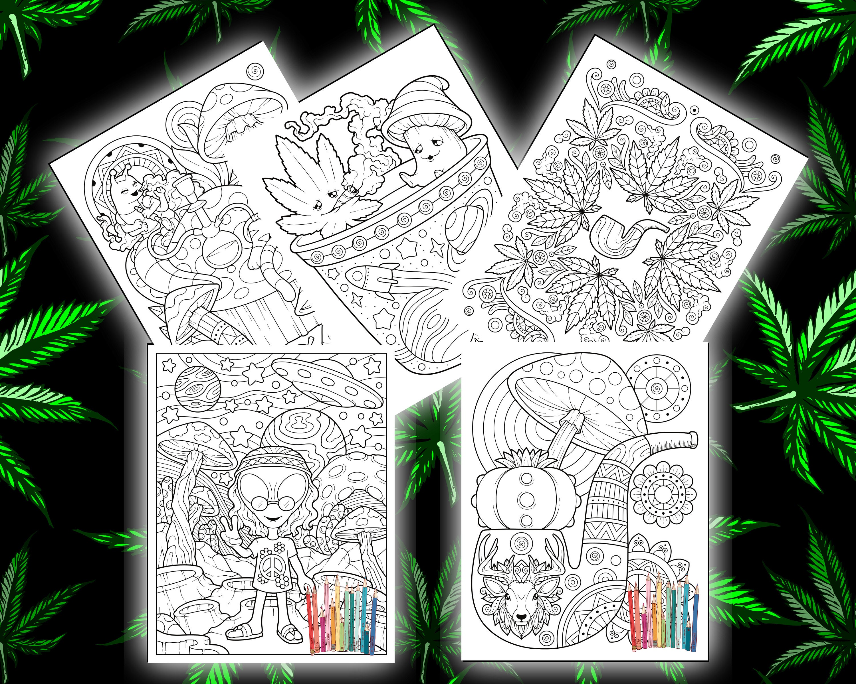 30 Stoner Coloring Pages Hippie High 420 Coloring Marijuana Coloring ...