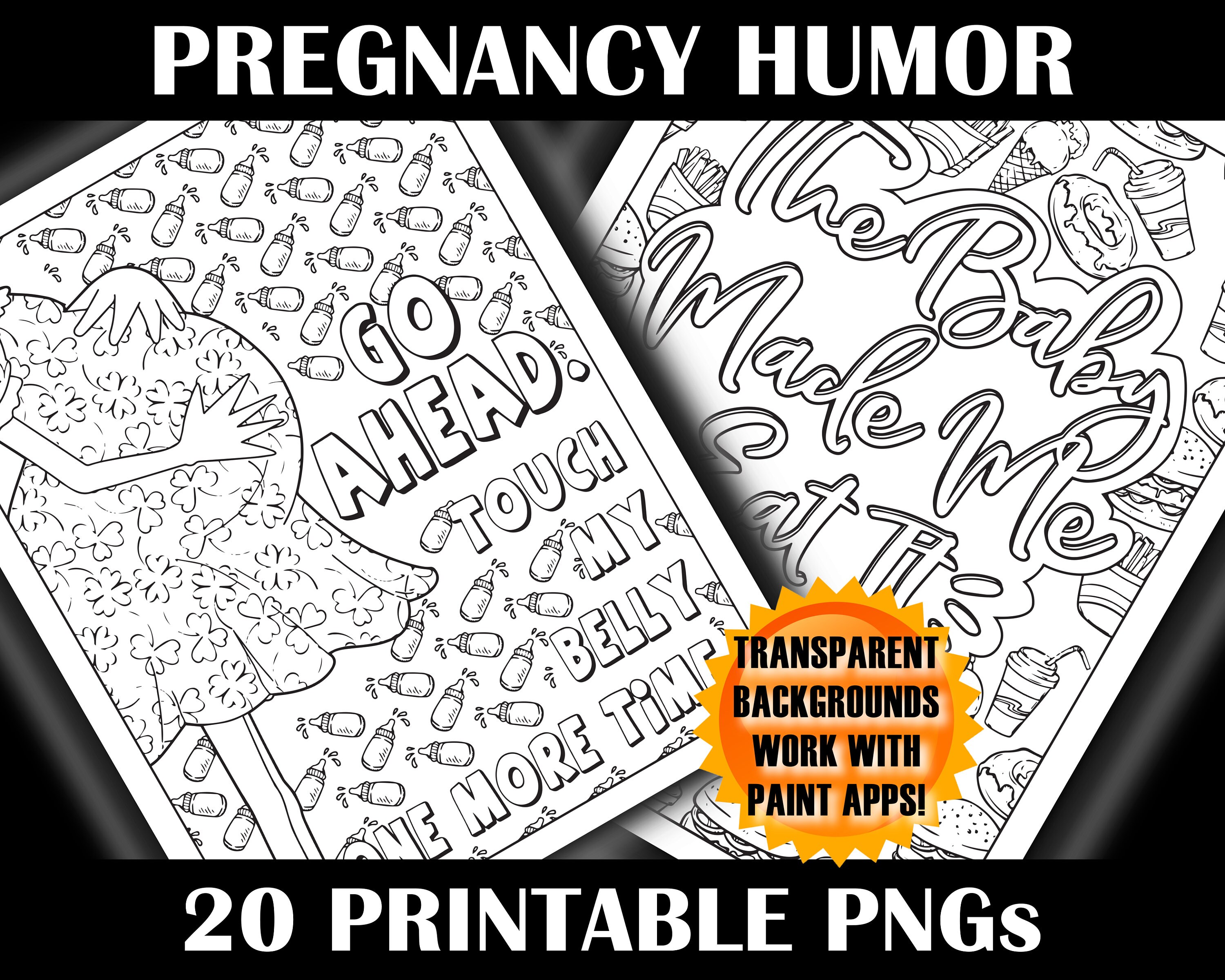 20 Pregnancy Coloring Pages, Baby Shower Coloring , Funny Baby Coloring ...