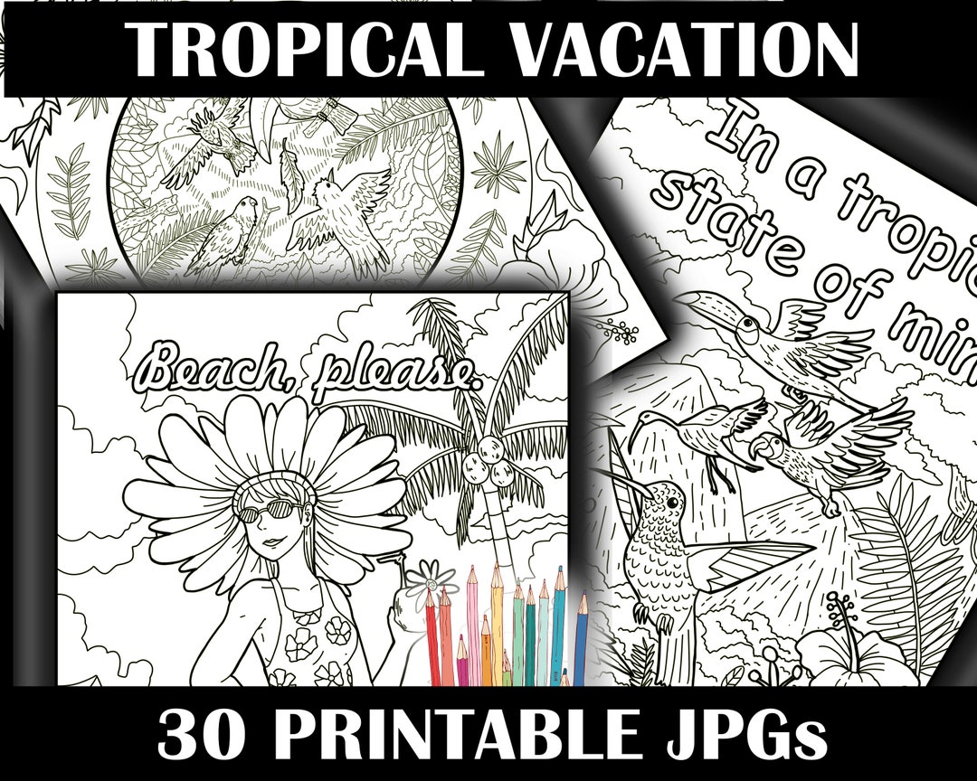 30 Tropical Coloring Pages Beach Coloring Pages Hawaii Coloring Pages ...
