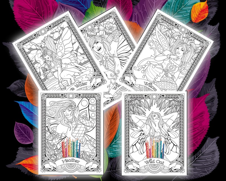 38 Flower Plant Fairy Coloring Pages Printable Elf Sprite - Etsy Australia