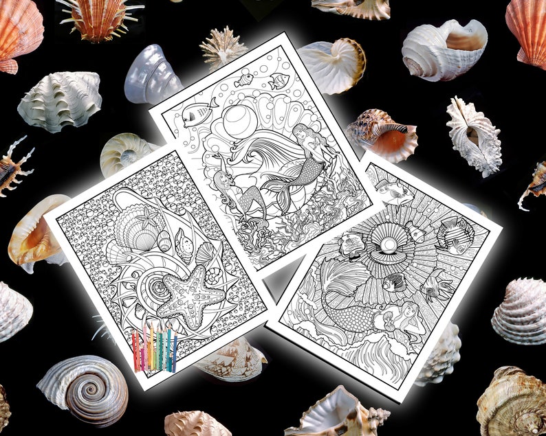 20 Seashell Coloring Pages Beach Coloring Ocean Mermaid Coloring Pages ...