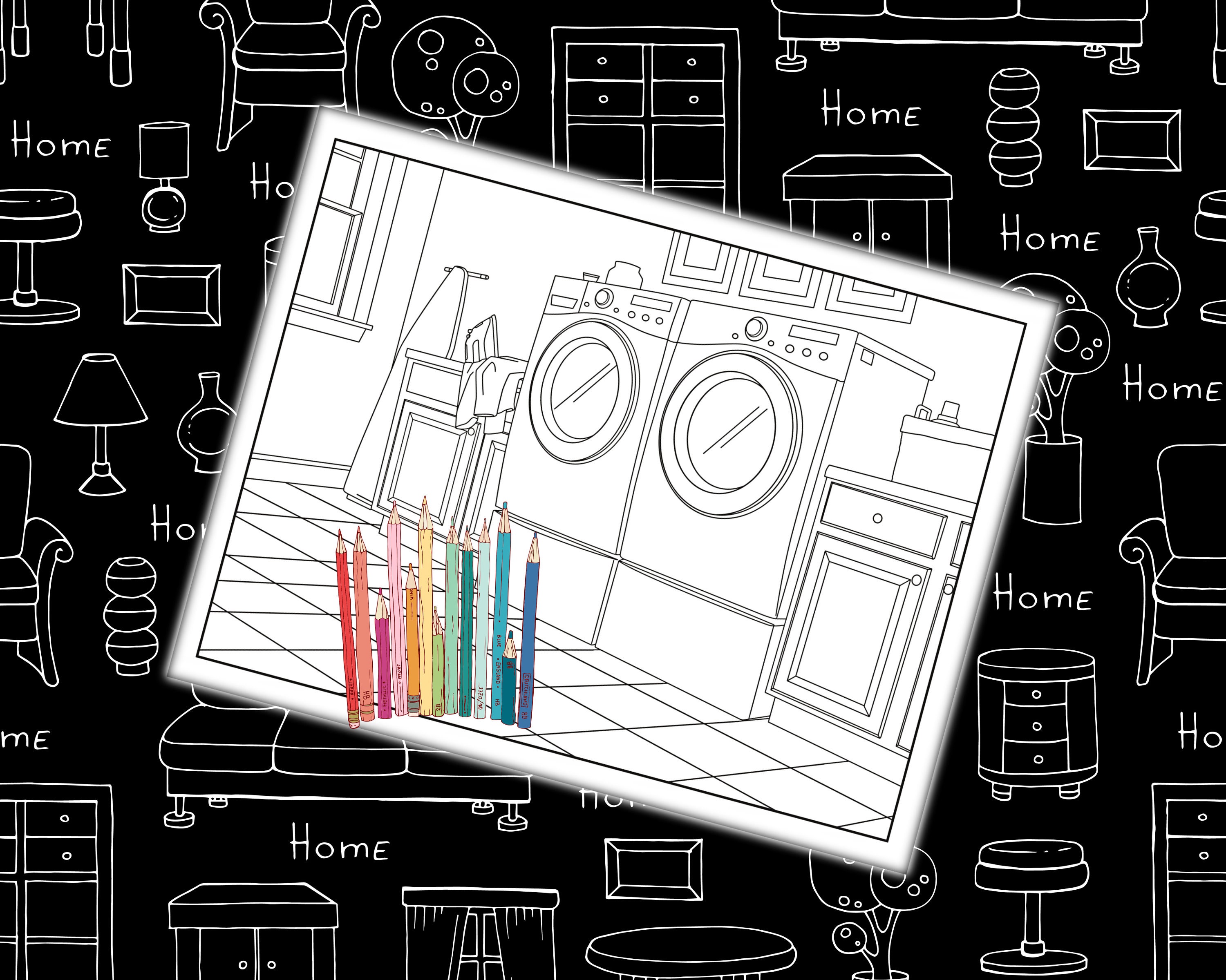 10 Rooms Interior Coloring Pages House Interior Coloring - Interior ...
