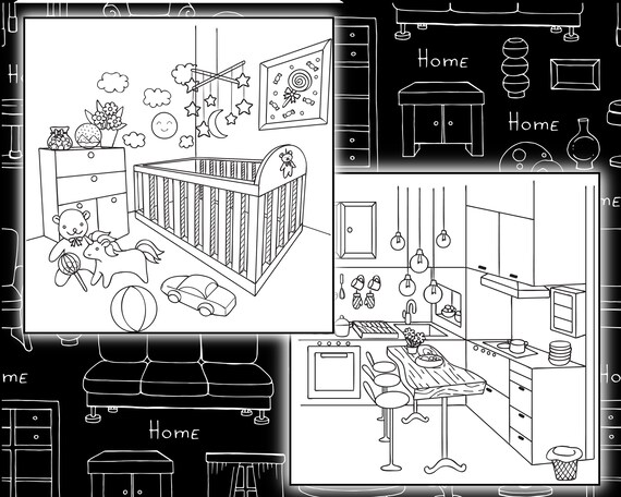 House Rooms Coloring Page