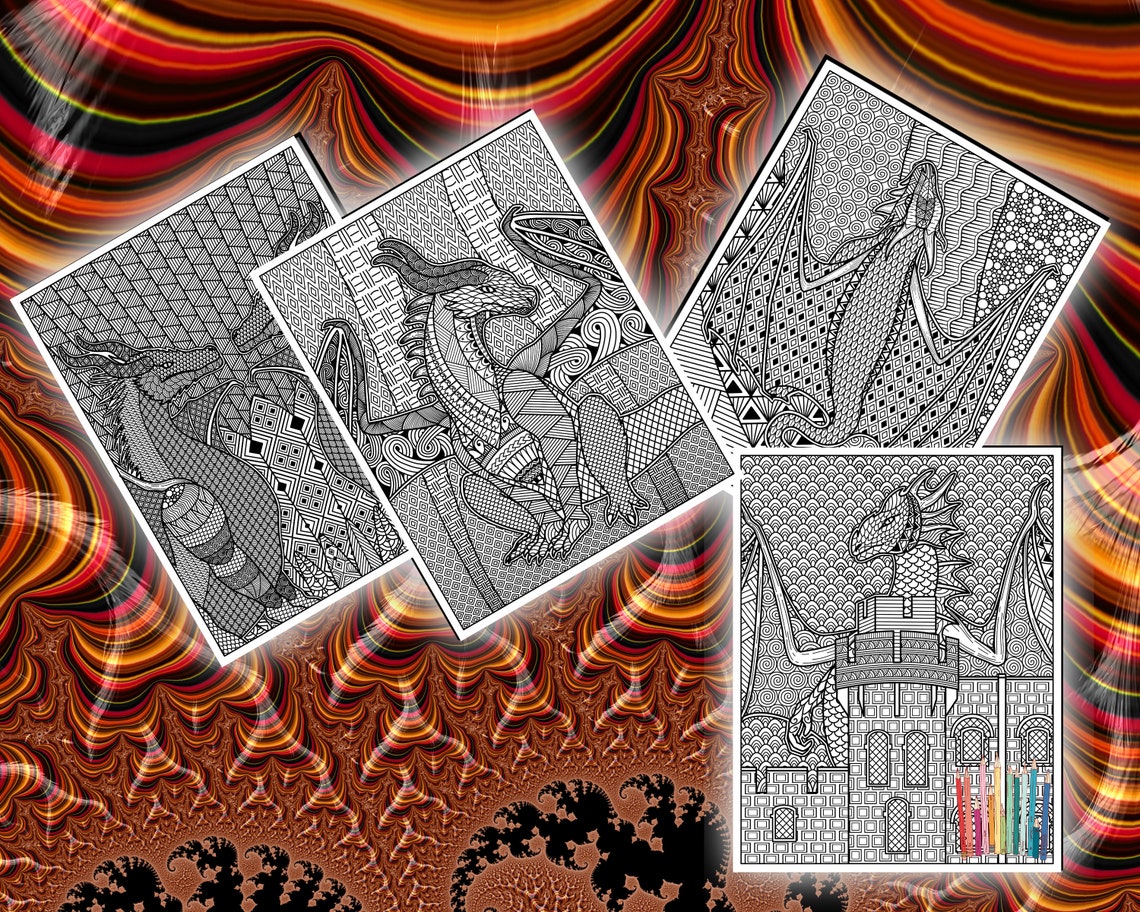 10 Zentangle Dragon Coloring Page, Dragon Zentangle Coloring Sheets ...