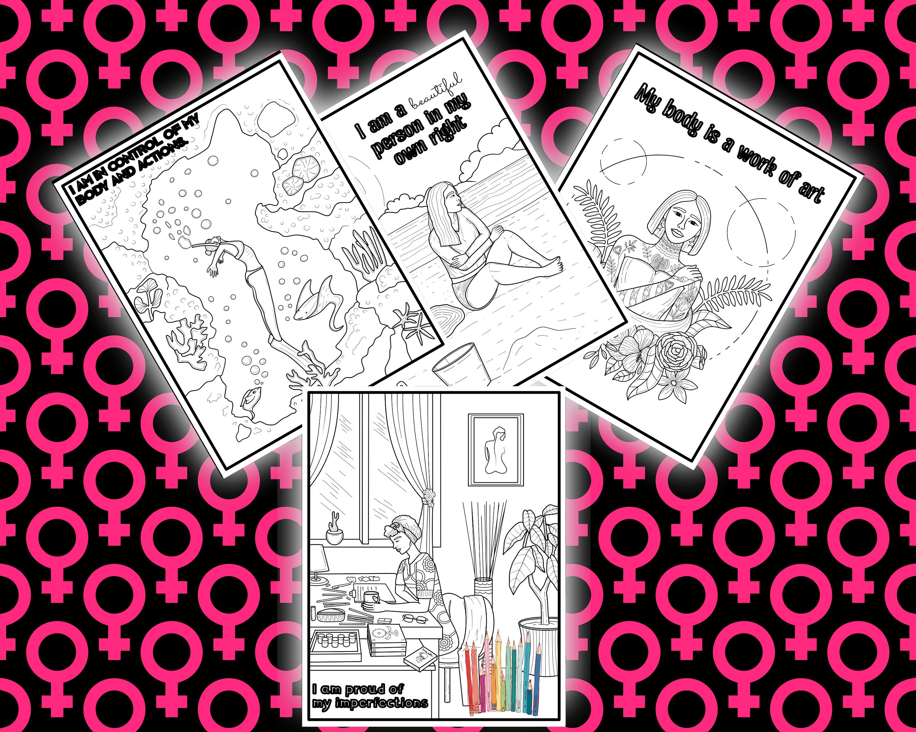 20 Body Affirmation Coloring Pages PRINTABLE Body Inspirational ...