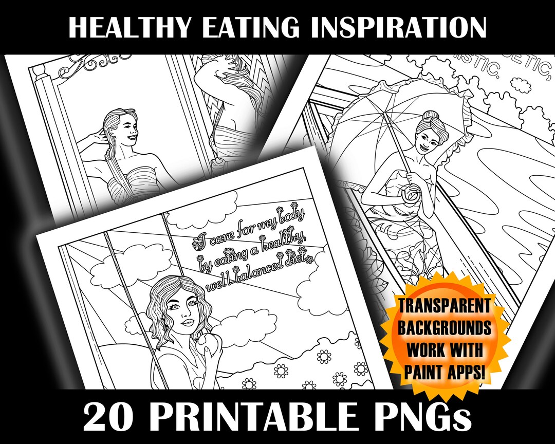 20 Healthy Eating Affirmation Coloring Pages, Inspirational Coloring ...