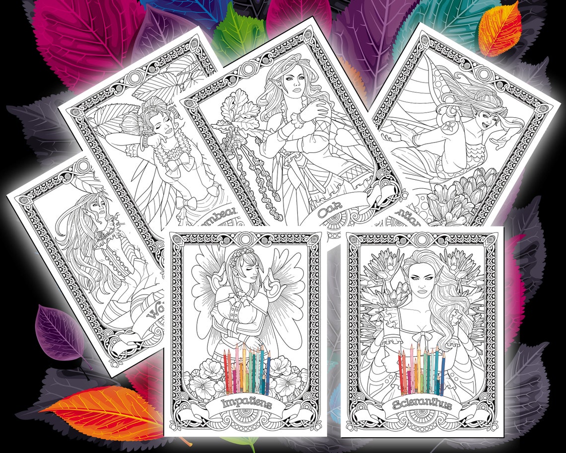 38 Flower Plant Fairy Coloring Pages Printable Elf Sprite Coloring ...