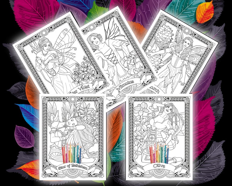 38 Flower Plant Fairy Coloring Pages Printable Elf Sprite - Etsy Australia