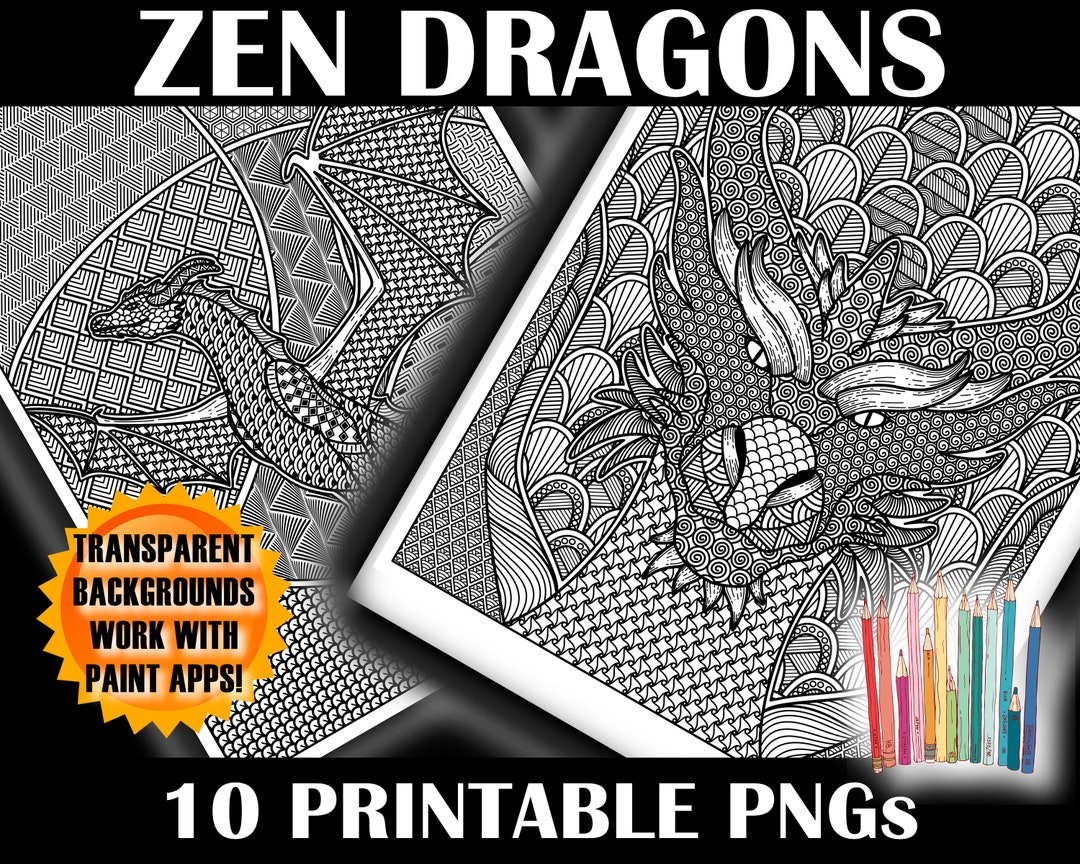 10 Zentangle Dragon Coloring Page, Dragon Zentangle Coloring Sheets ...