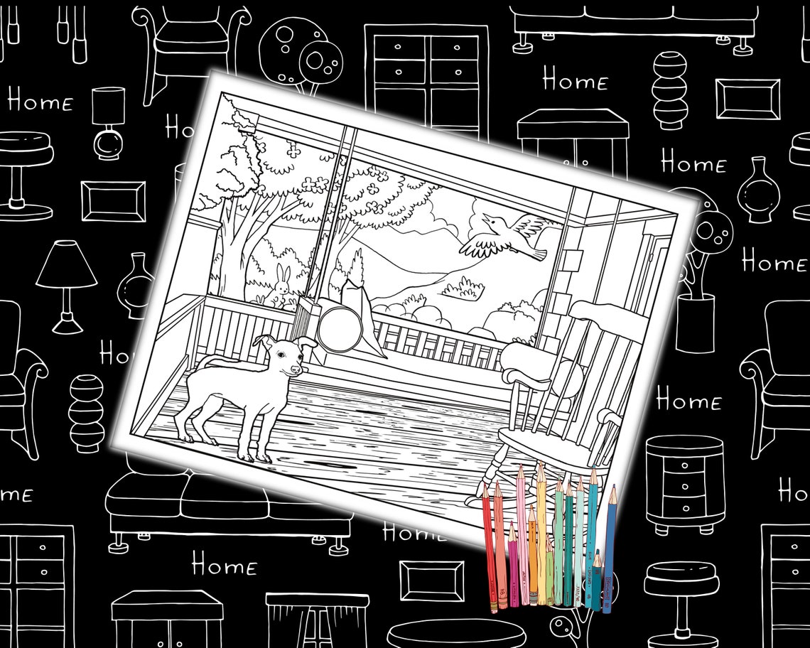 10 Rooms Interior Coloring Pages House Interior Coloring Interior Rooms ...