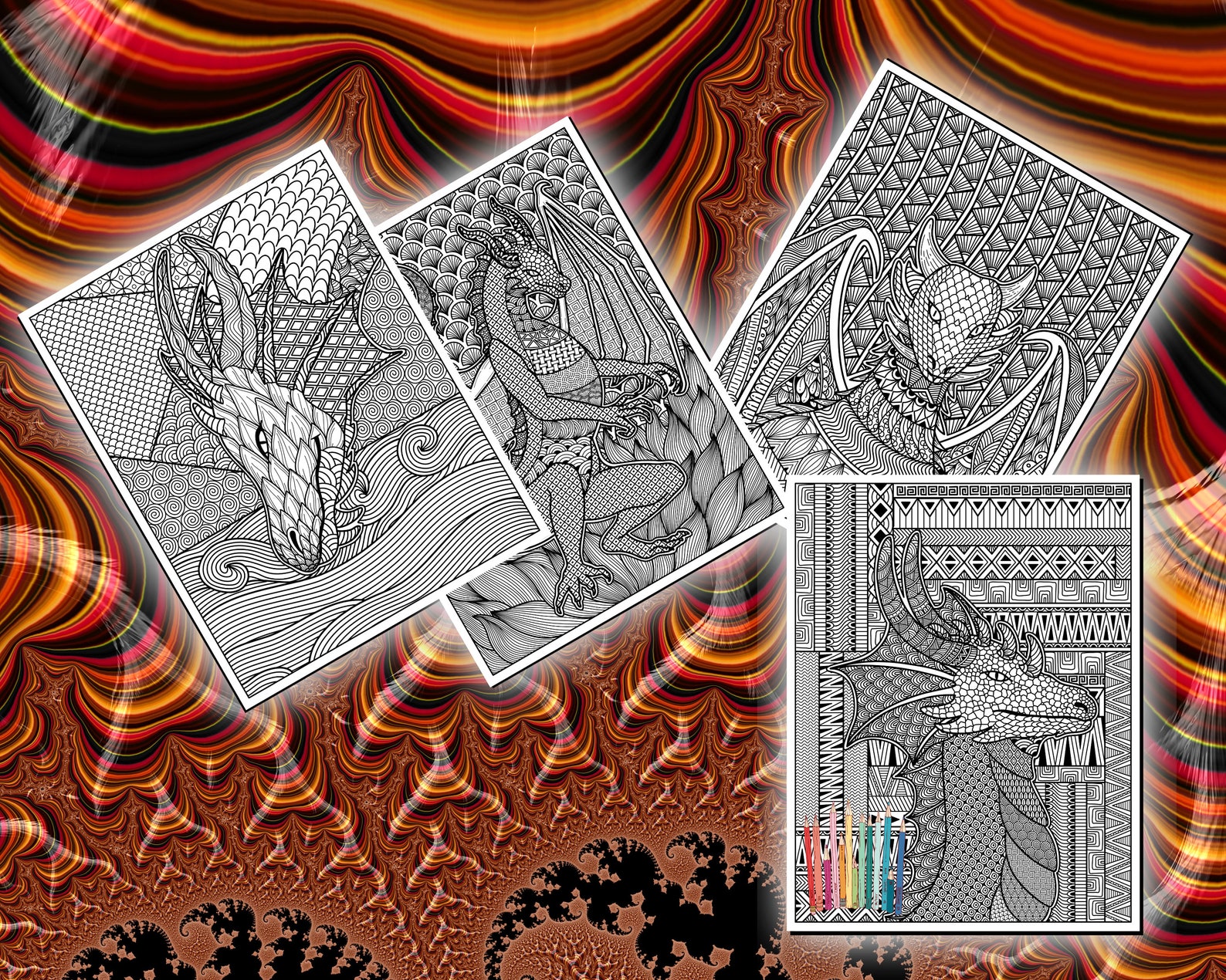 10 Zentangle Dragon Coloring Page, Dragon Zentangle Coloring Sheets ...