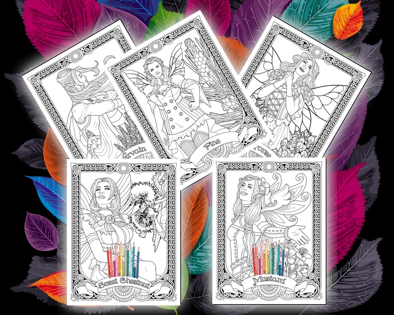 38 Flower Plant Fairy Coloring Pages Printable Elf Sprite - Etsy