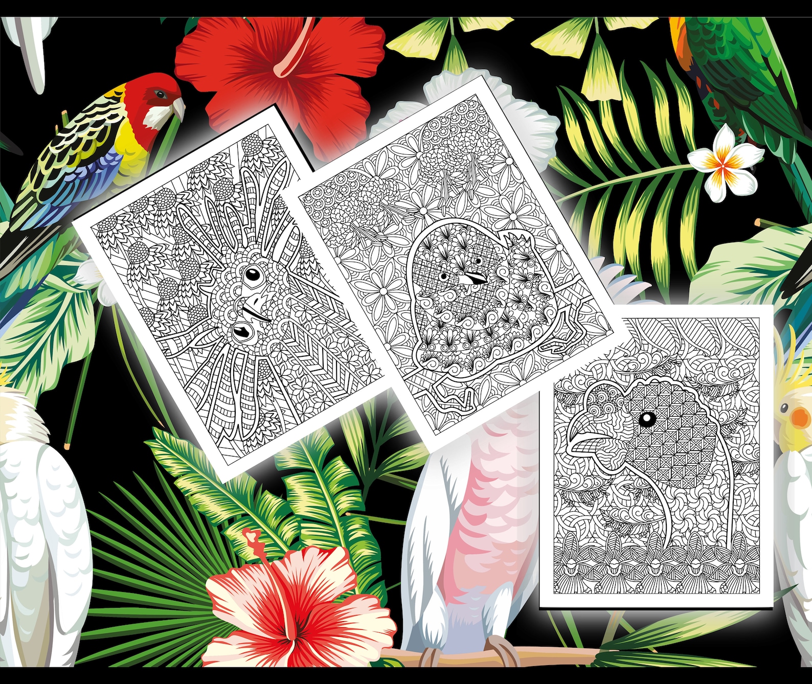 20 Zentangle Birds Coloring Pages Floral and Plants Coloring Pages ...