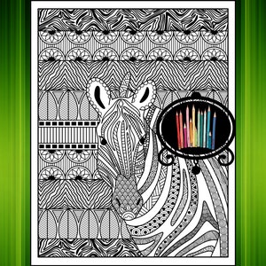 20 Zen Doodle Animals Coloring Pages, Zoo Zen Coloring, Flamingo Birds ...