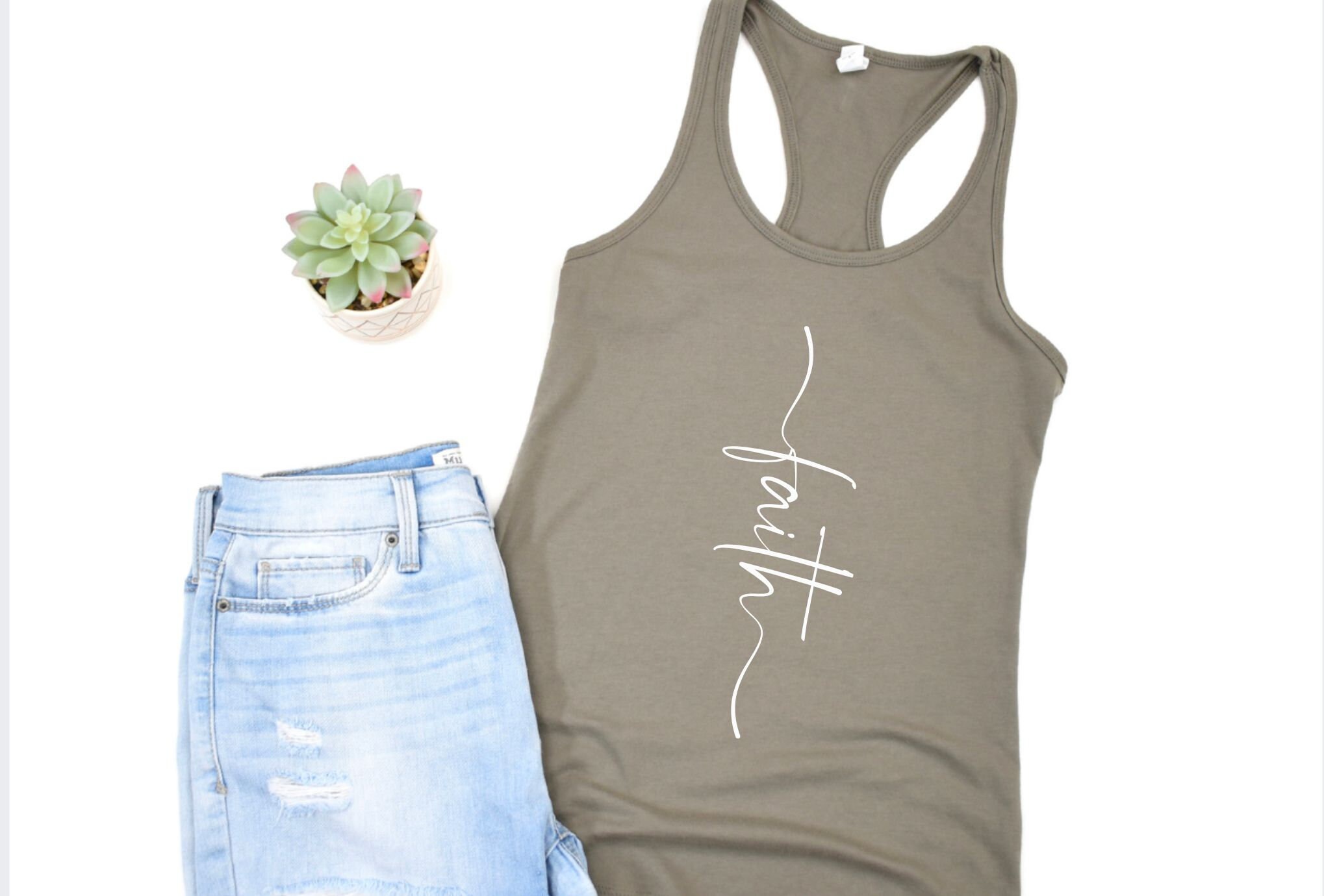 Faith Cross, Faith Racerback Tank-top, Faith Tank-top, Christian Women ...