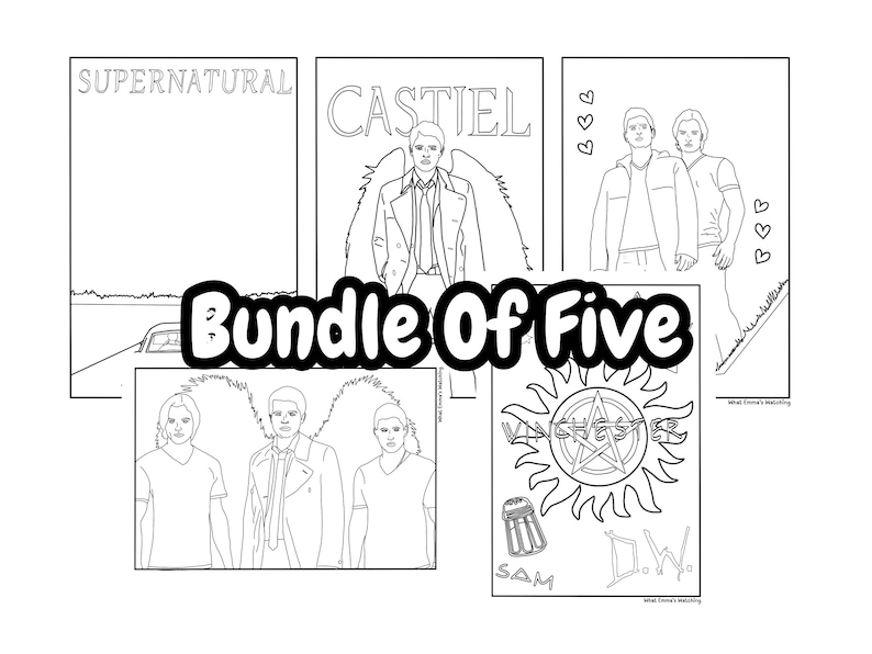 Supernatural Coloring Pages Bundle – Digital Download – Featuring Sam ...